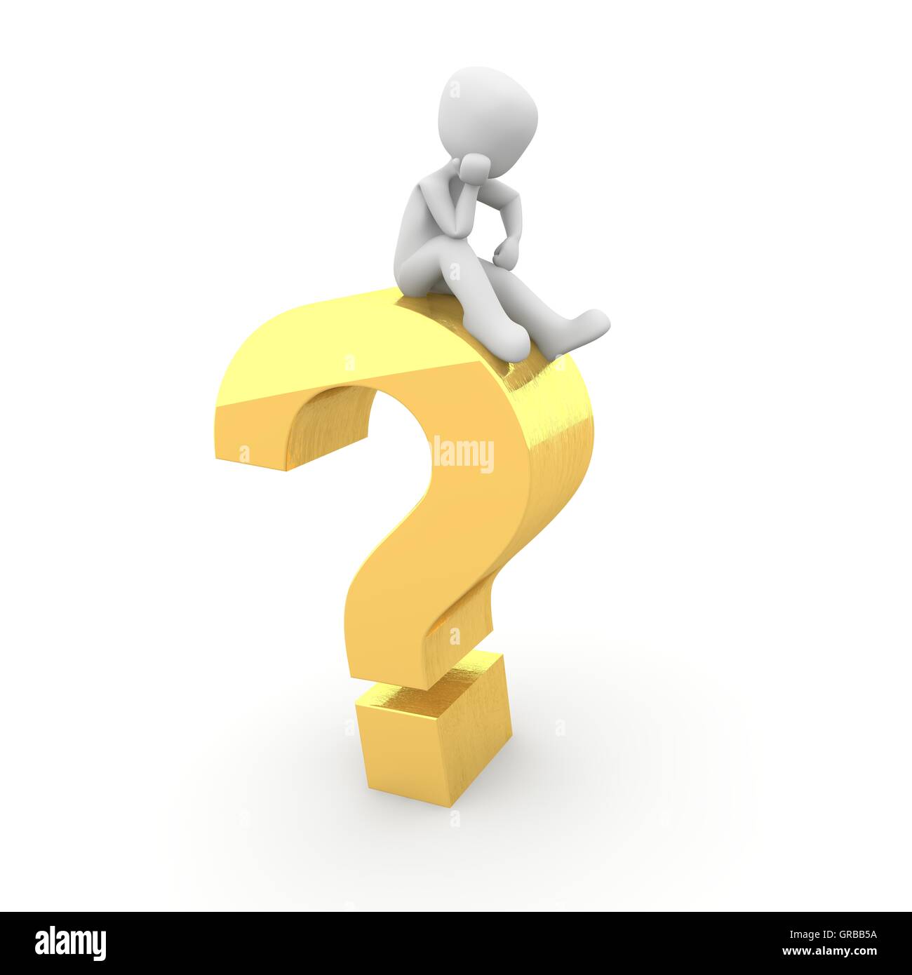 The golden question mark Stock Photo - Alamy