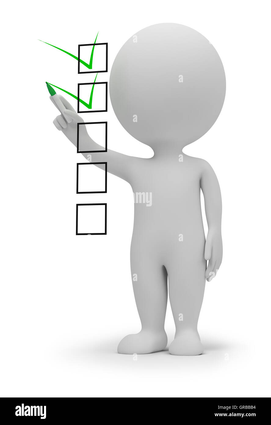 3d small people - checklist Stock Photo - Alamy