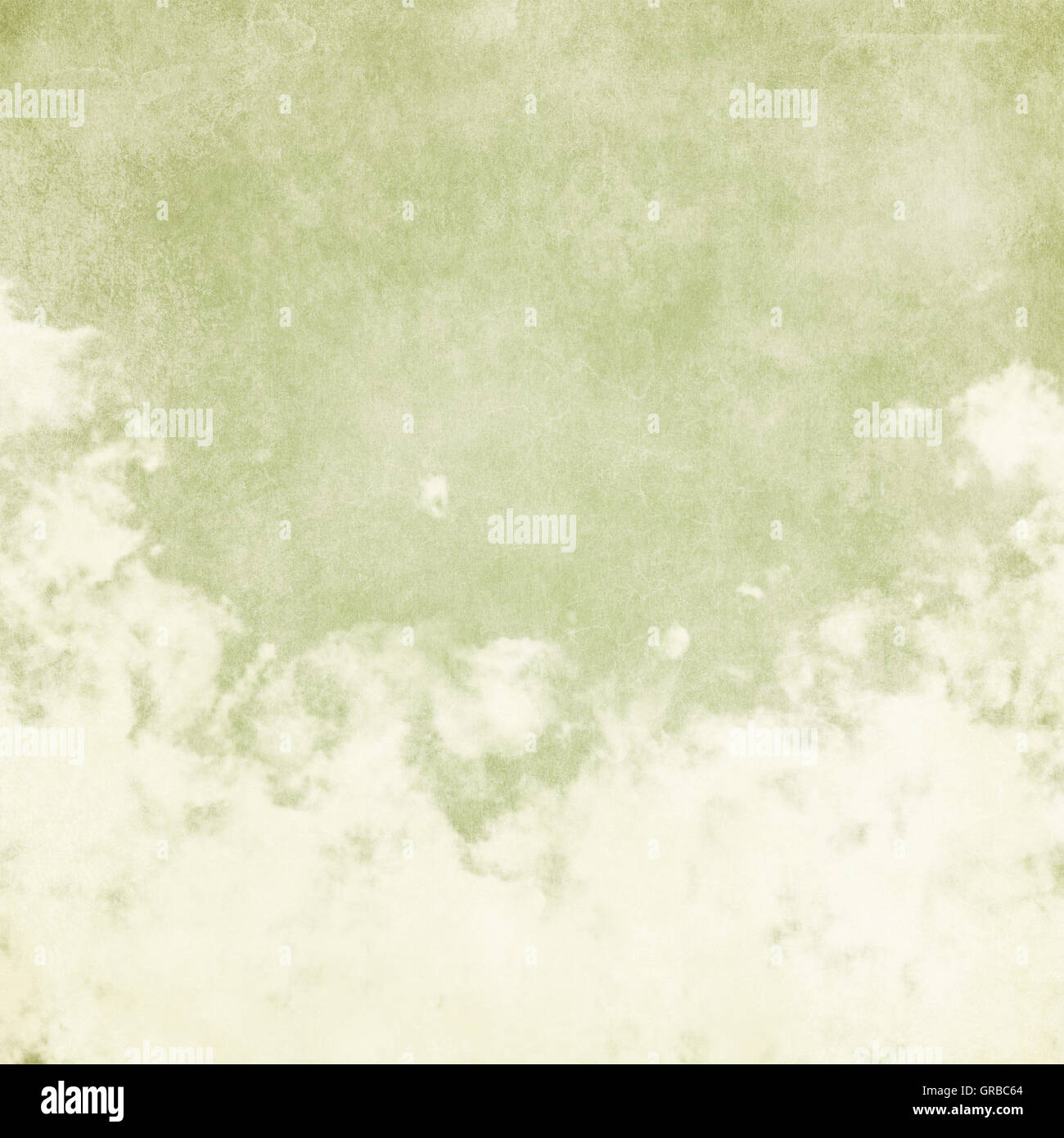 Sky, fog, and clouds on a textured, vintage paper background wit Stock ...