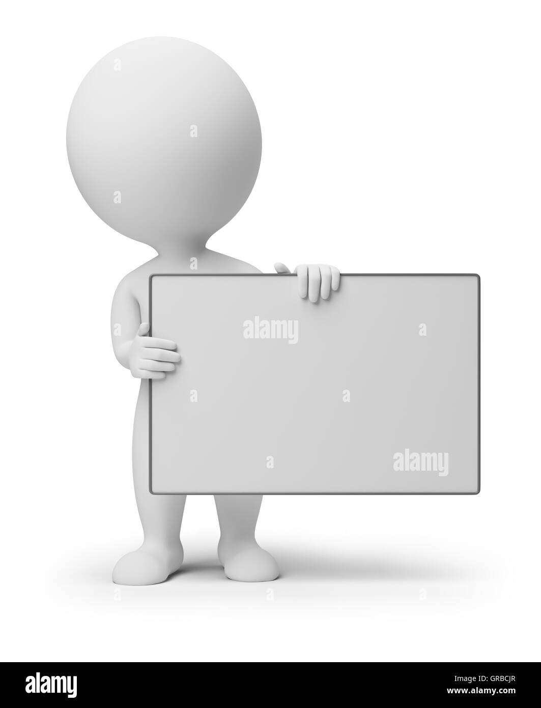 3d small people - empty board Stock Photo - Alamy