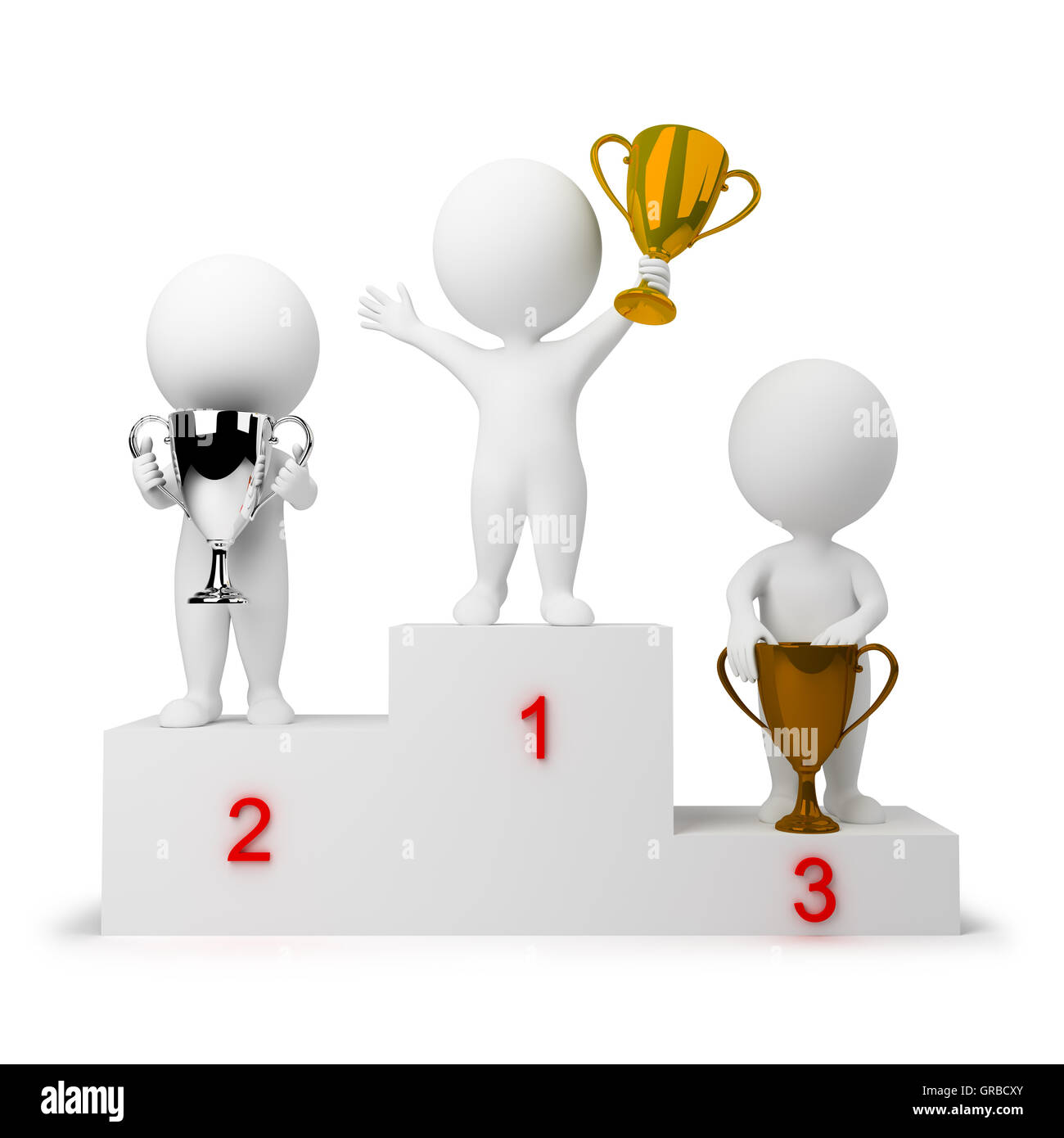 3d small people - rewarding of winners Stock Photo - Alamy