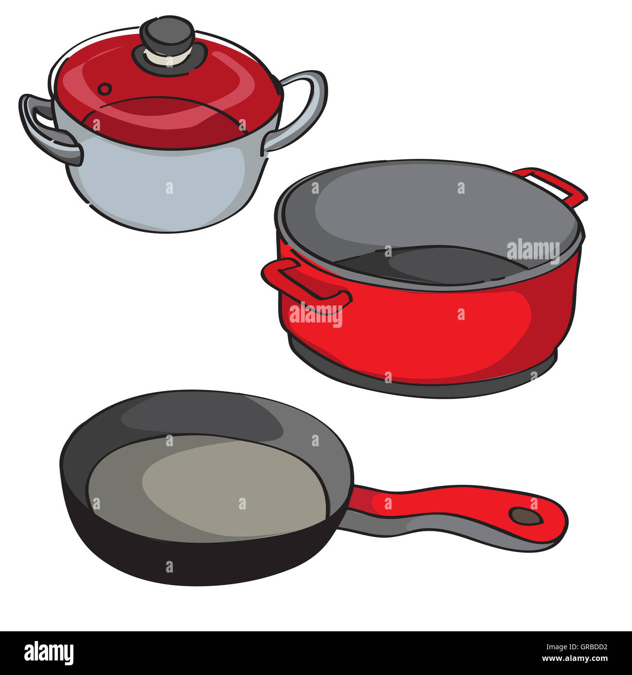 Cartoon frying pan Cut Out Stock Images & Pictures - Alamy