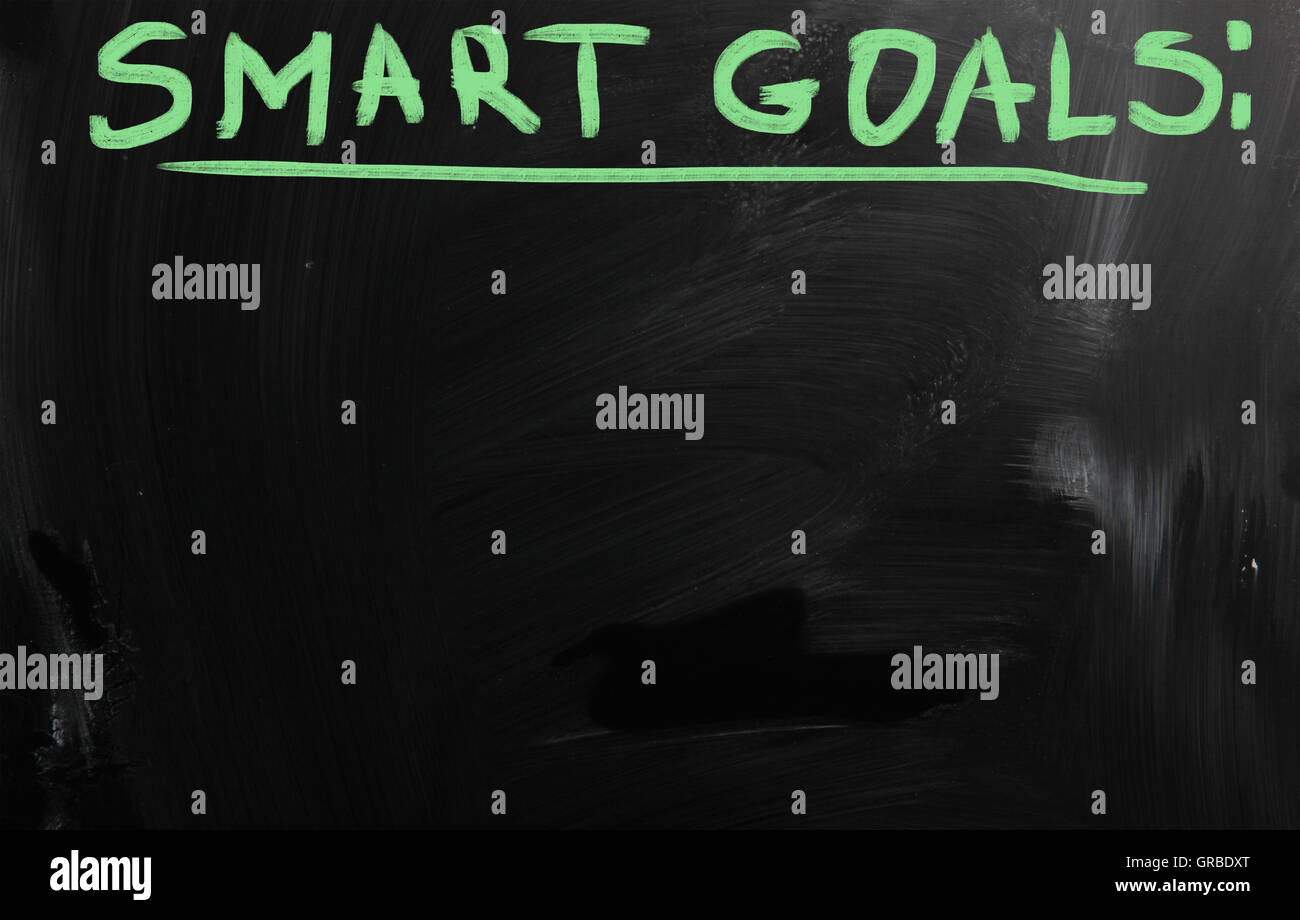 Smart goals handwritten with white chalk on a blackboard Stock Photo ...