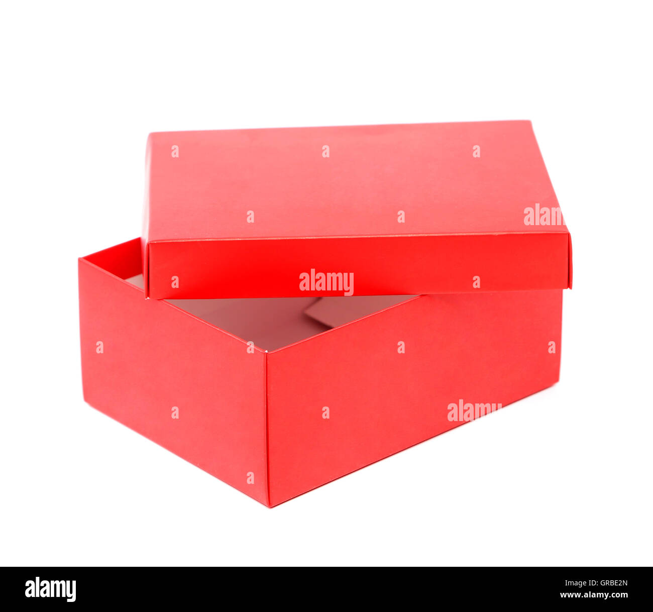 Opend red shoe box isolated on a white background Stock Photo - Alamy