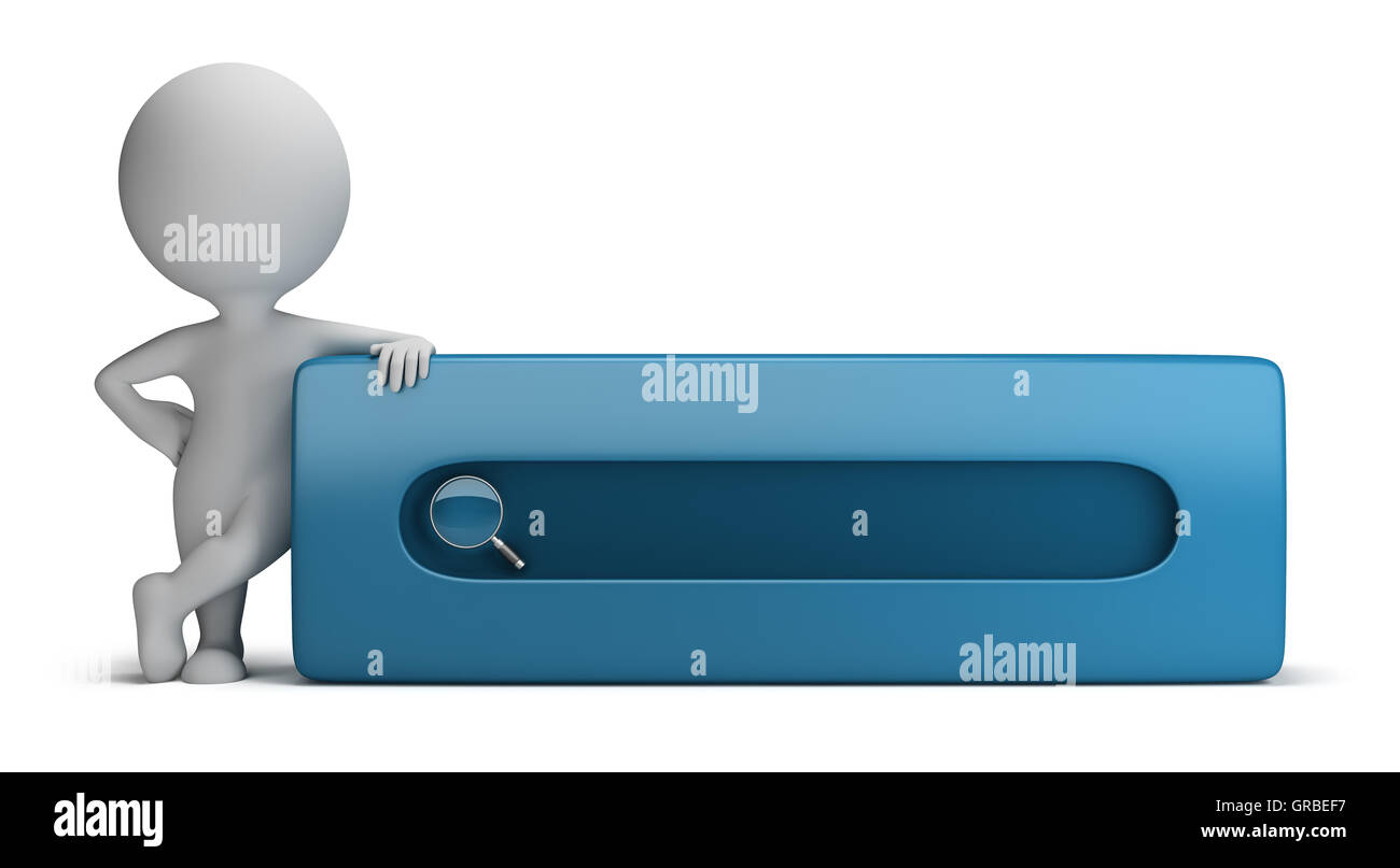 3d small people - search bar Stock Photo - Alamy