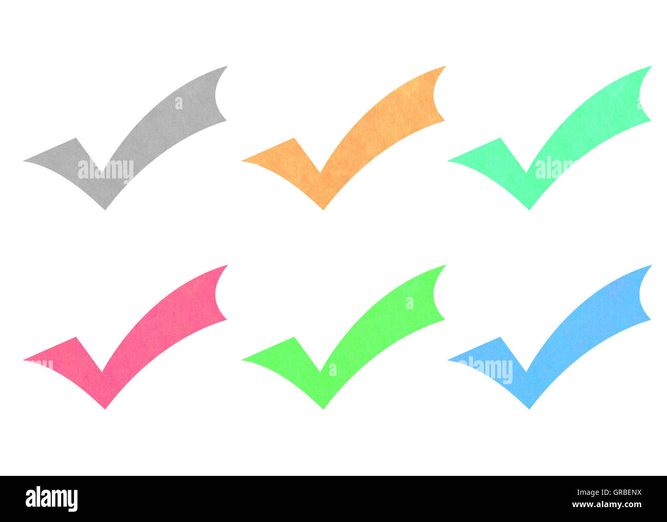 Colorful check mark set Stock Photo - Alamy