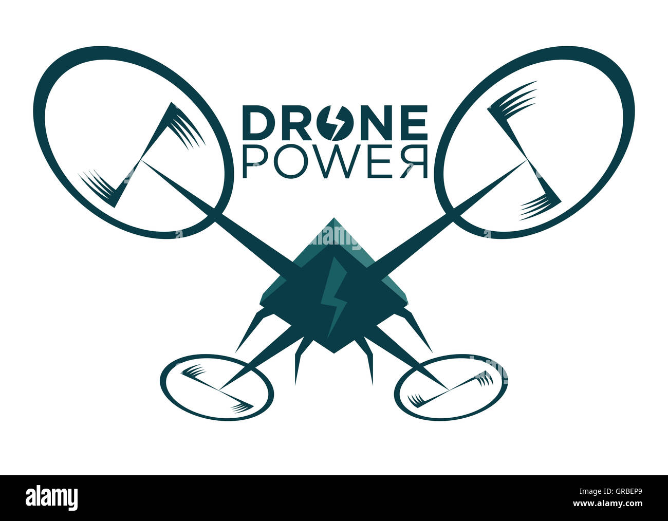 Illustration of stylized drone with lightning Stock Photo - Alamy