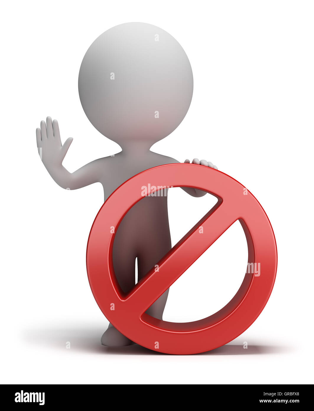 3d small people - stop sign Stock Photo - Alamy