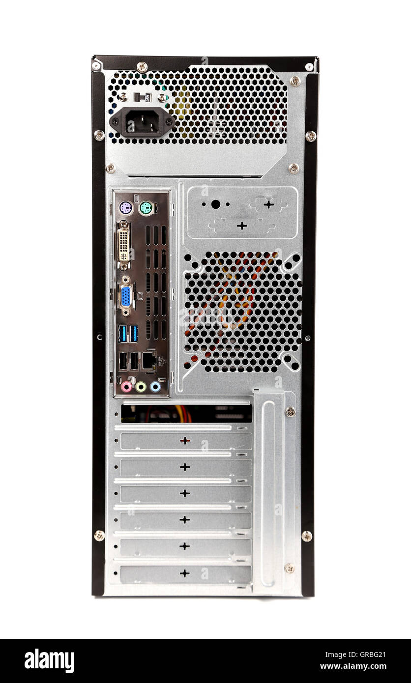 rear panel of the system unit Stock Photo - Alamy