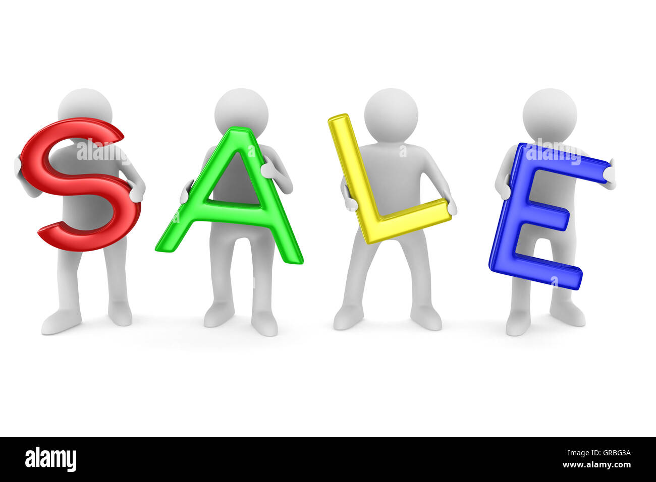 Sale on white background. Isolated 3D image Stock Photo - Alamy