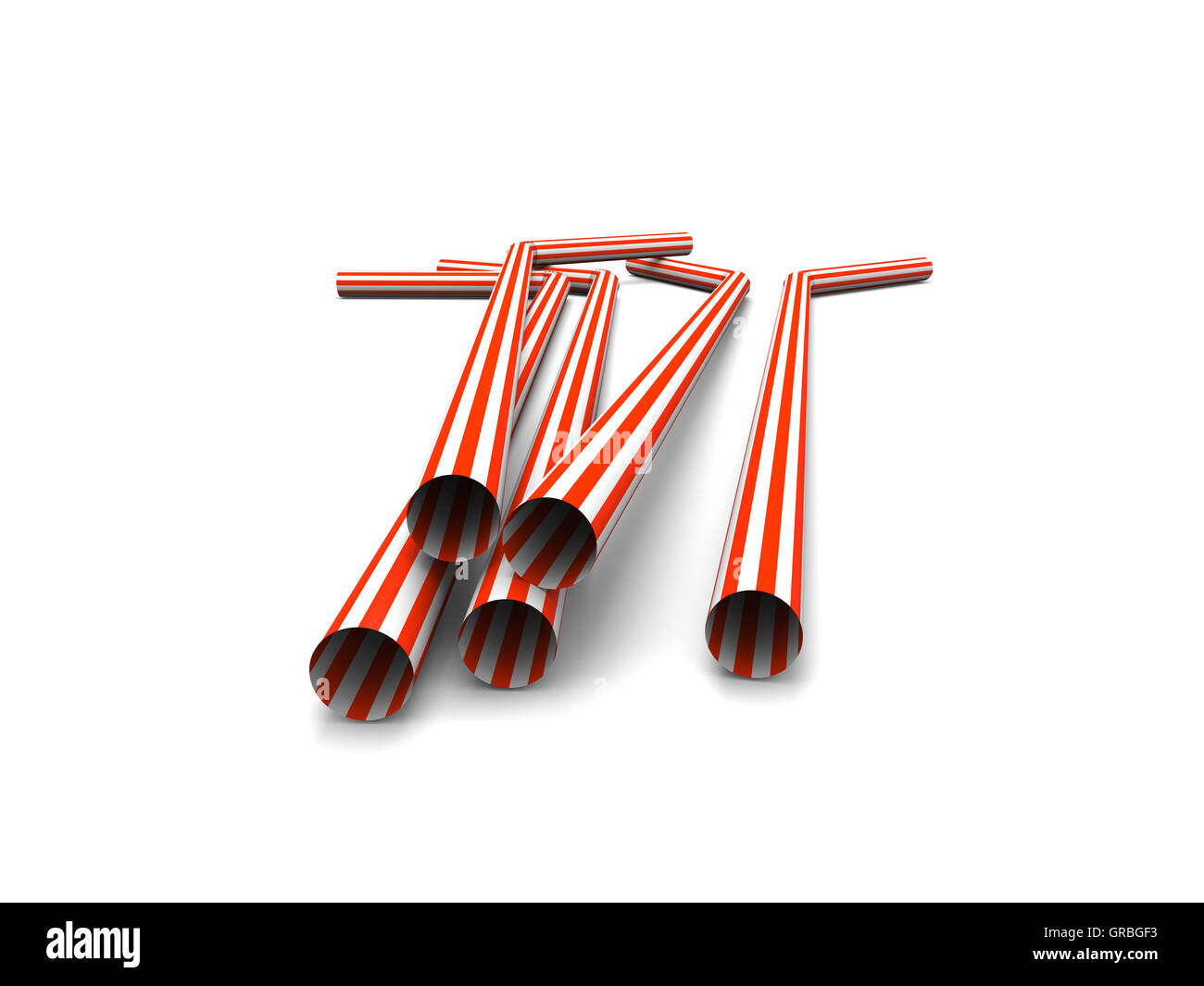 Red and white straws Cut Out Stock Images & Pictures - Alamy