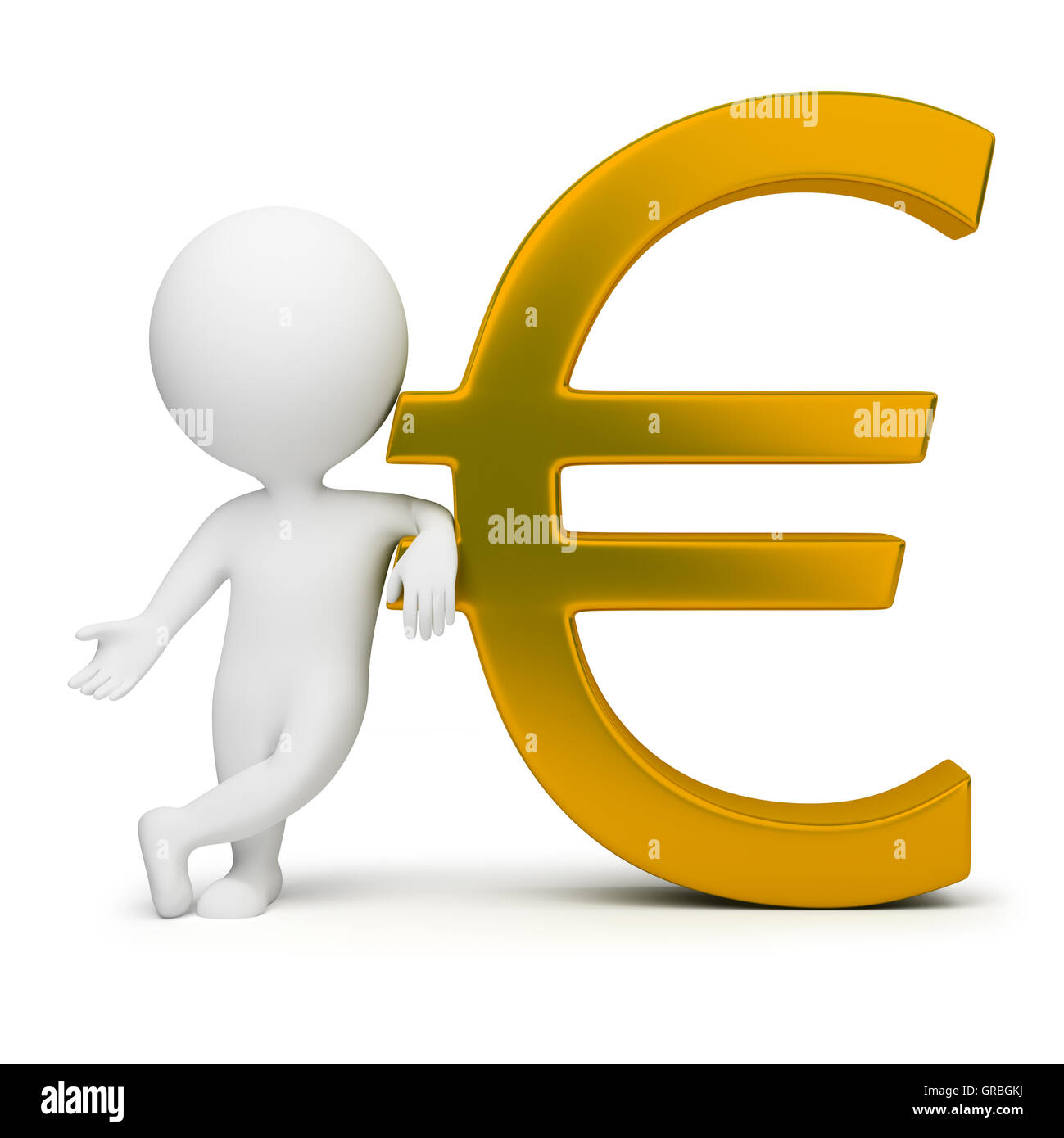 3d small people - euro sign Stock Photo - Alamy