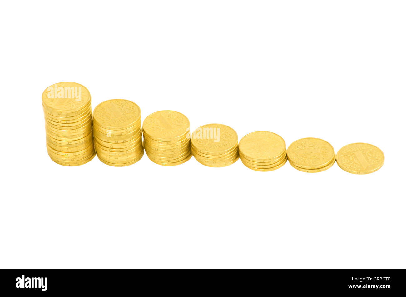 graph of the columns of coins Stock Photo - Alamy