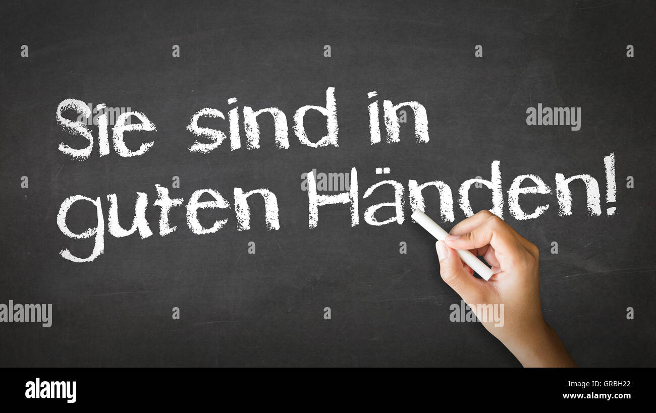 Your Are in Good Hands Chalk Illustration Stock Photo - Alamy