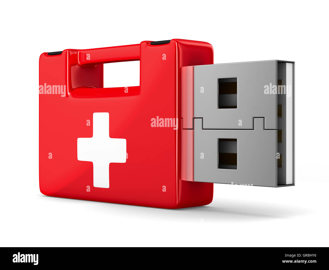 rescue usb flash drive on white background. Isolated 3D image Stock ...