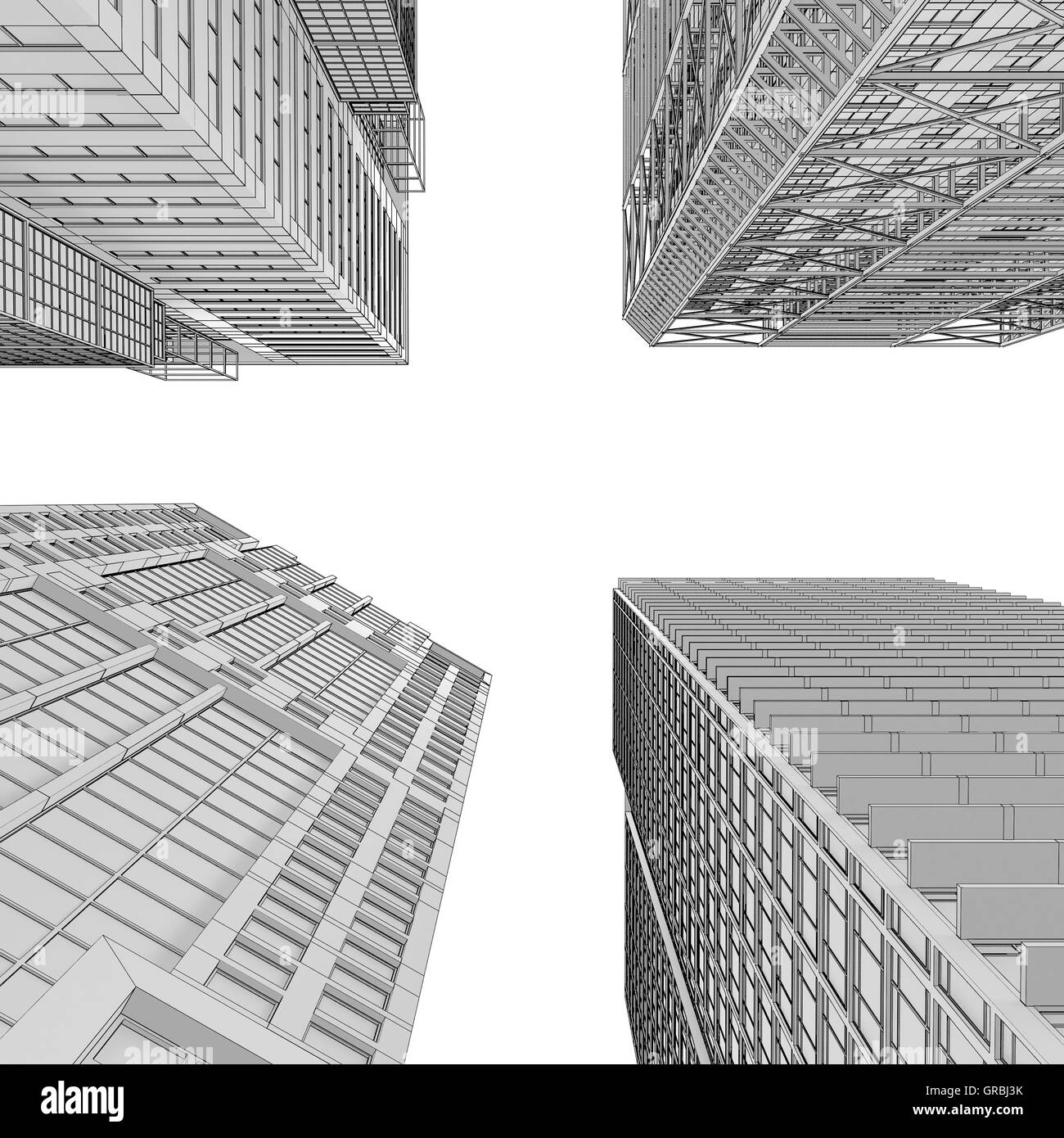 3d rendering building plan Black and White Stock Photos & Images - Alamy