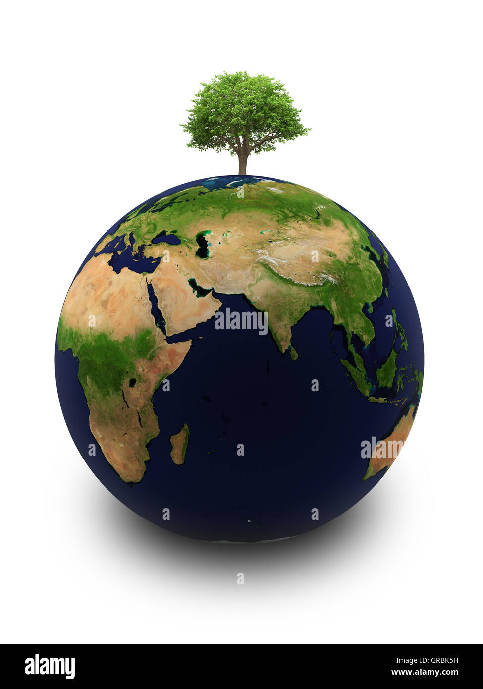 Earth with a tree Stock Photo - Alamy