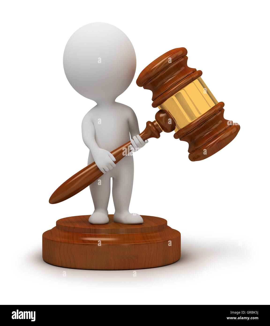 3d small people - auction hammer Stock Photo - Alamy