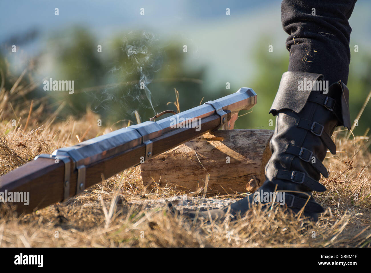 Historical Firearm Is Fired Stock Photo - Alamy