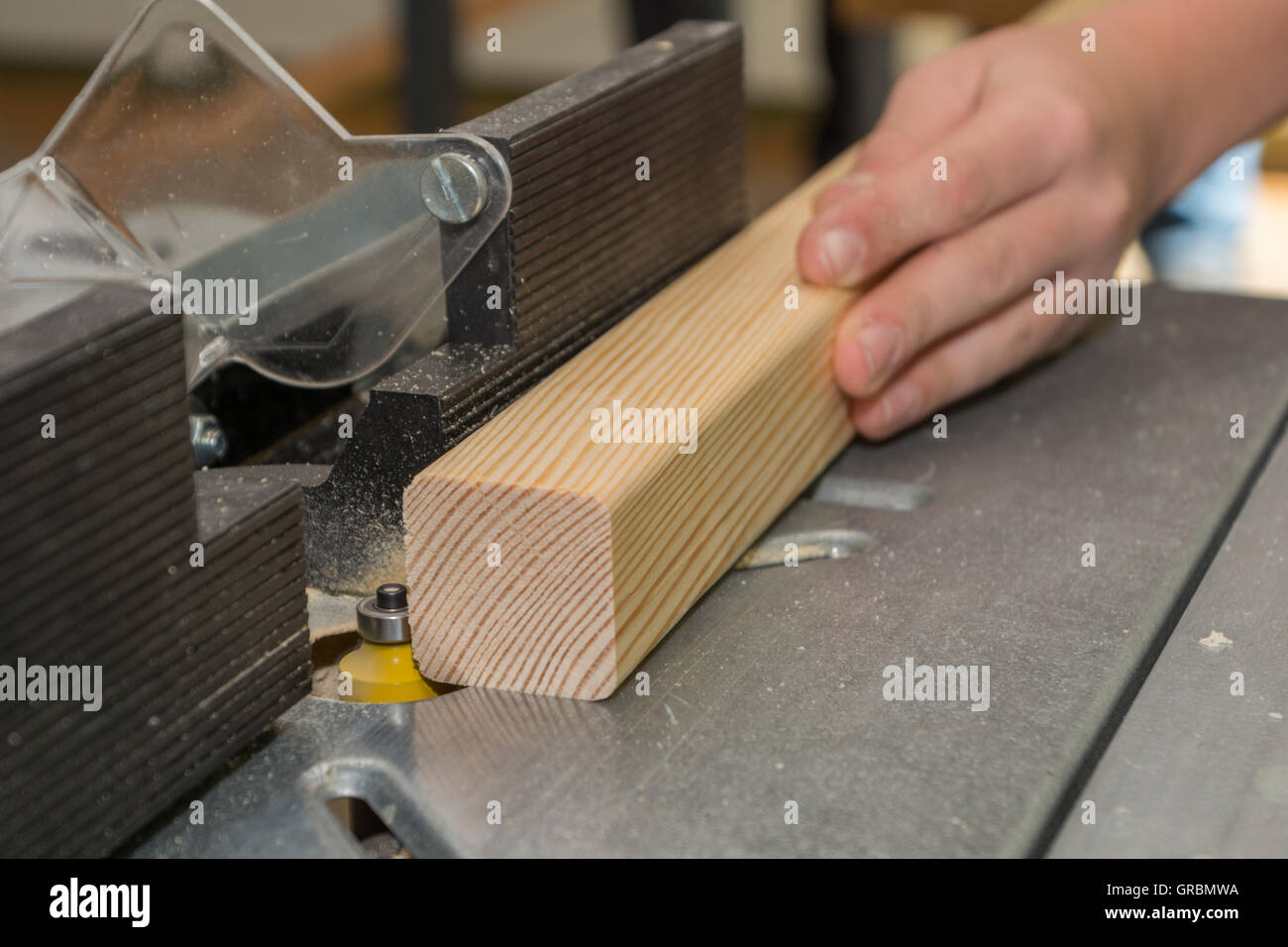 Carpenter Working With Cutter Stock Photo - Alamy
