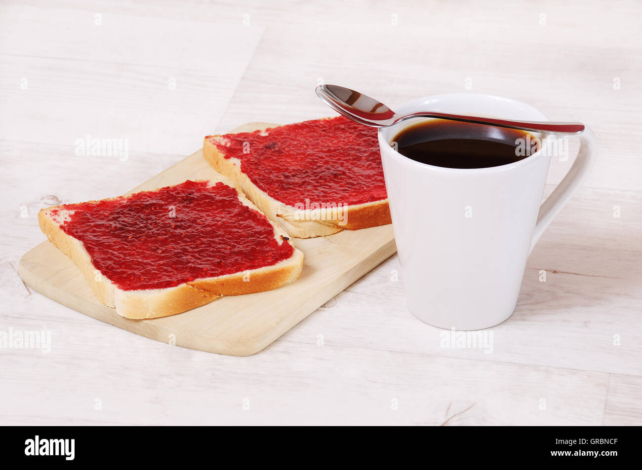 Breakfast Toast And Coffee Cup Stock Photo - Alamy