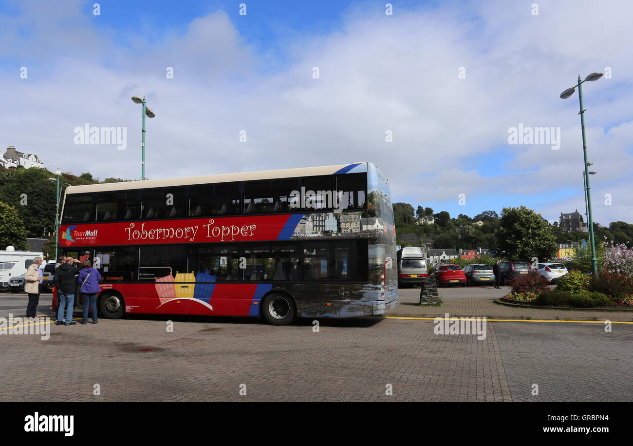 West Coast Motors double decker bus Tobermory Isle of Mull Scotland ...