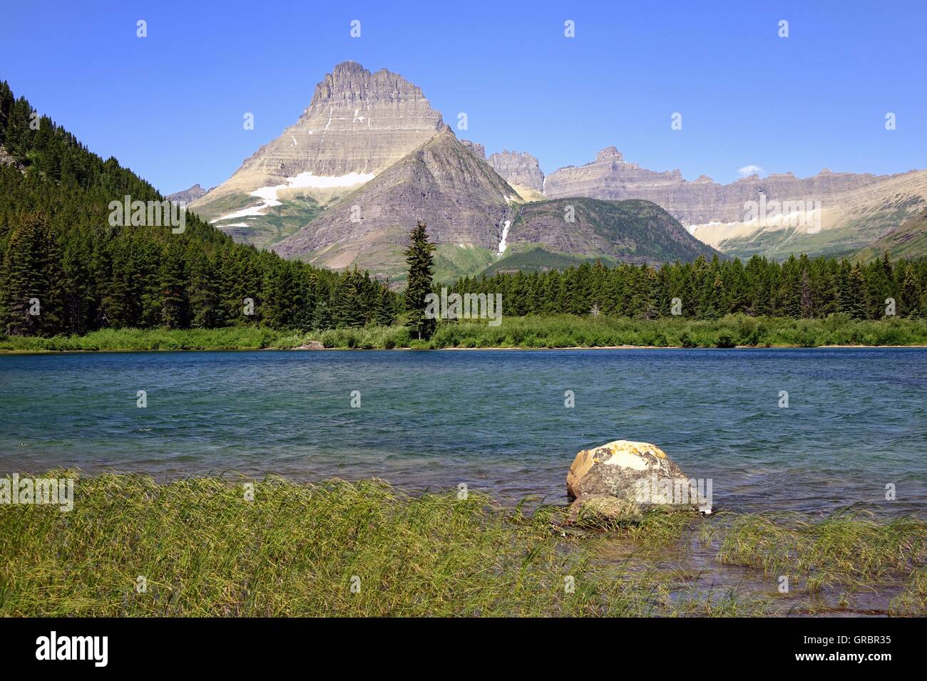 Swiftcurrent Lake, Many Glacier area, Glacier National Park, Montana ...