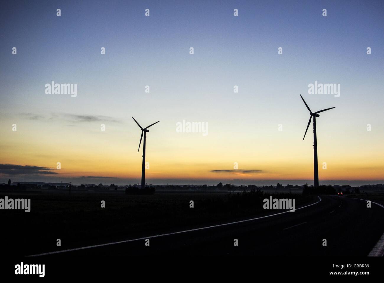 Wind Turbine, Early In The Morning Stock Photo - Alamy