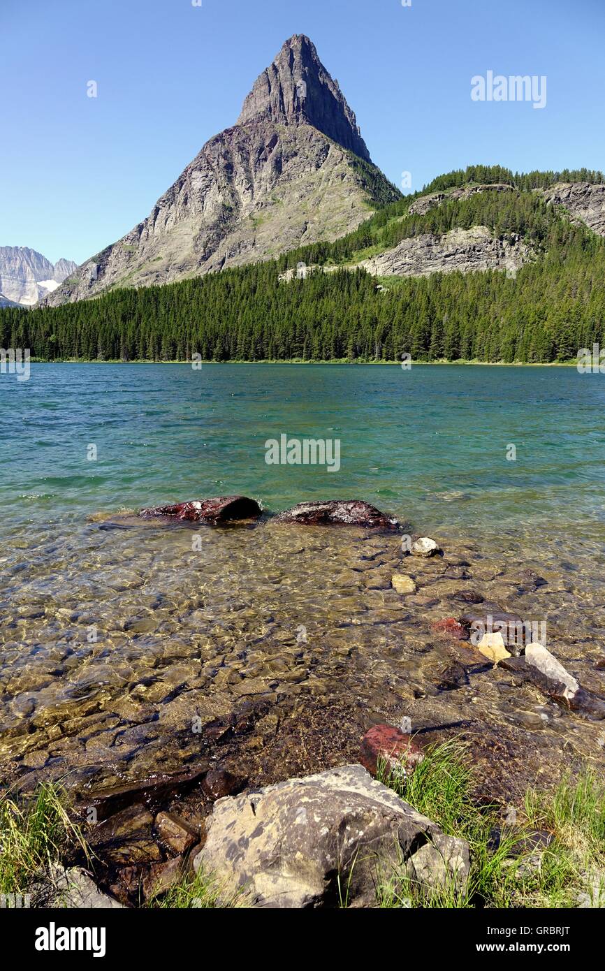 Swiftcurrent Lake, Many Glacier area, Glacier National Park, Montana ...