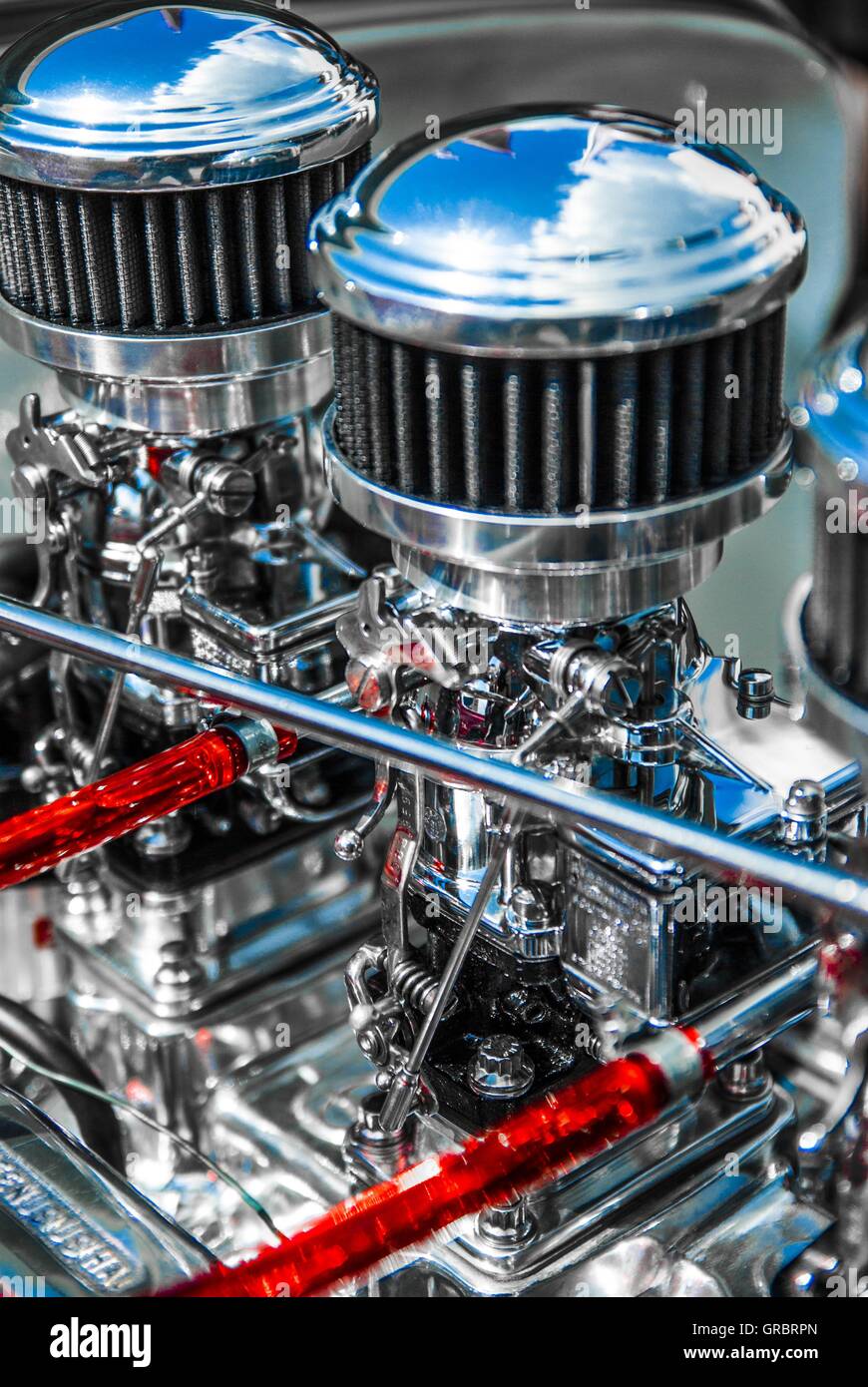 Chrome Plated Engine Stock Photo - Alamy