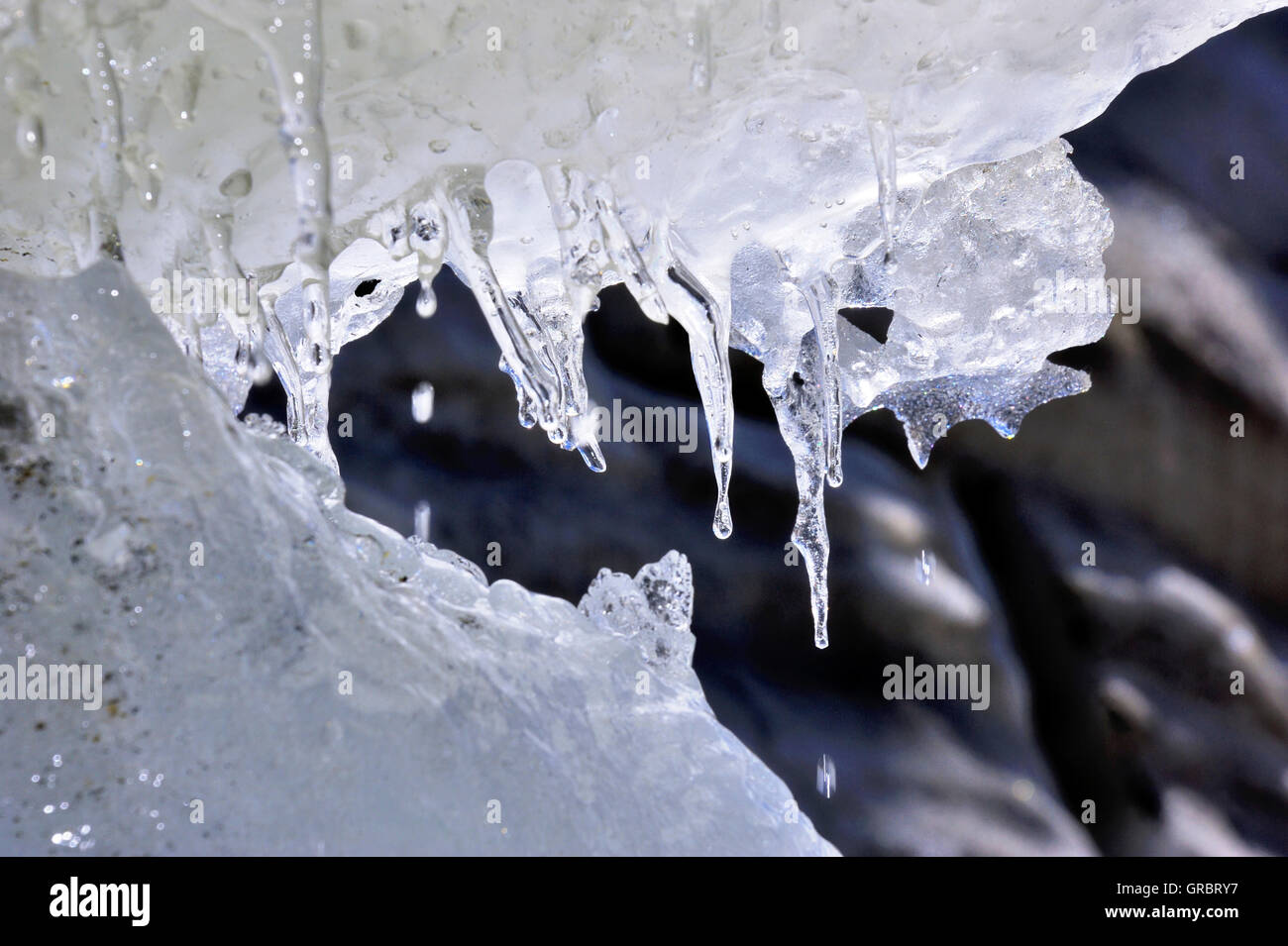 Melting Of Ice In The Sunlight, French Alps, France Stock Photo - Alamy