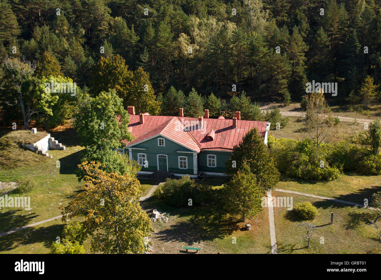 Birds view of a mansion Stock Photo - Alamy