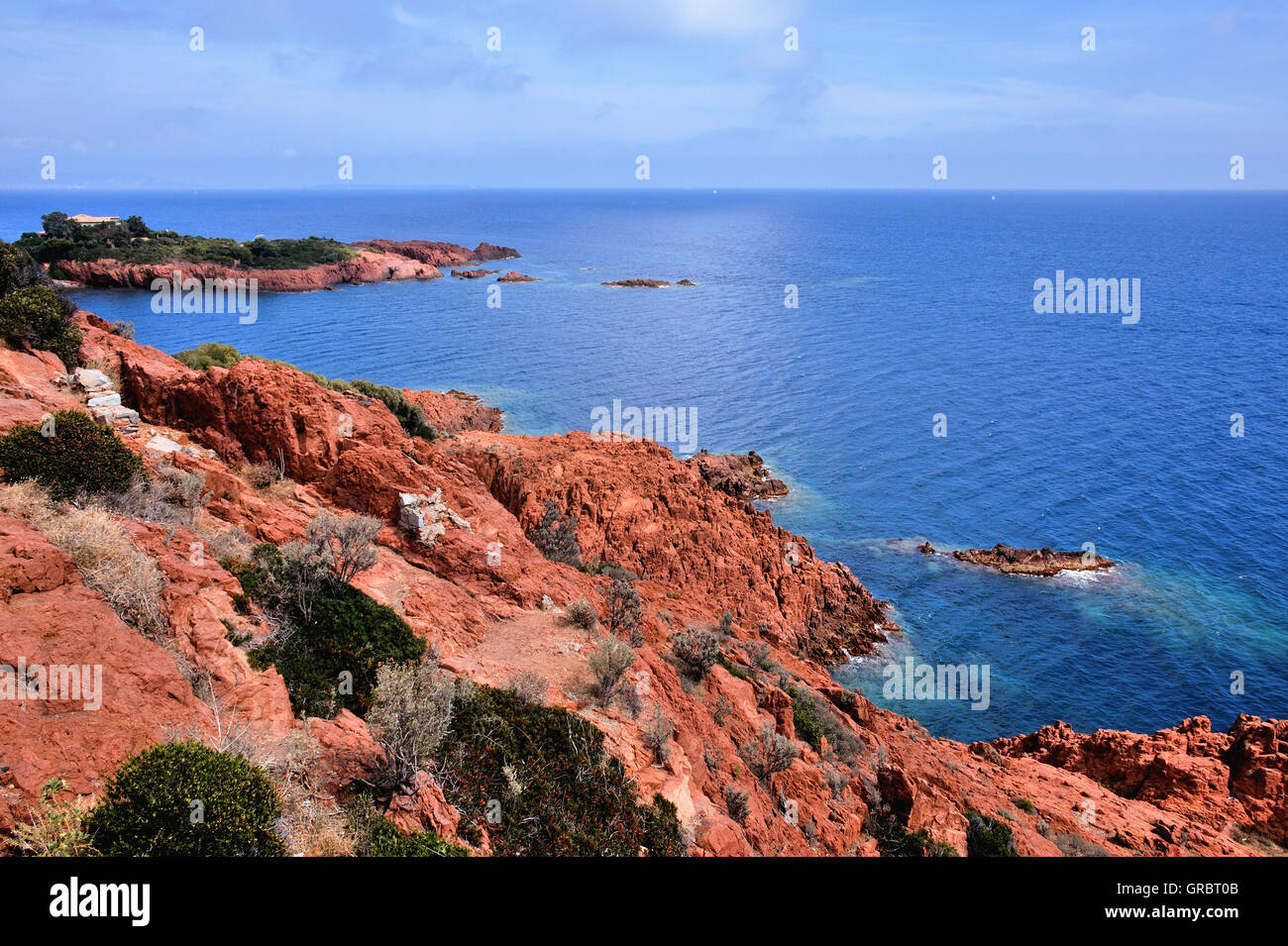 The Red Rocks At The French Riviera, France Stock Photo - Alamy
