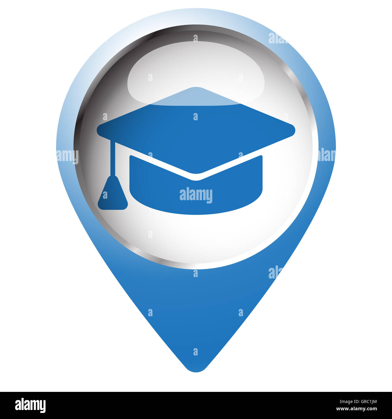 Blue Graduation Cap Icon Blue Graduation Cap Hi Res Stock Photography