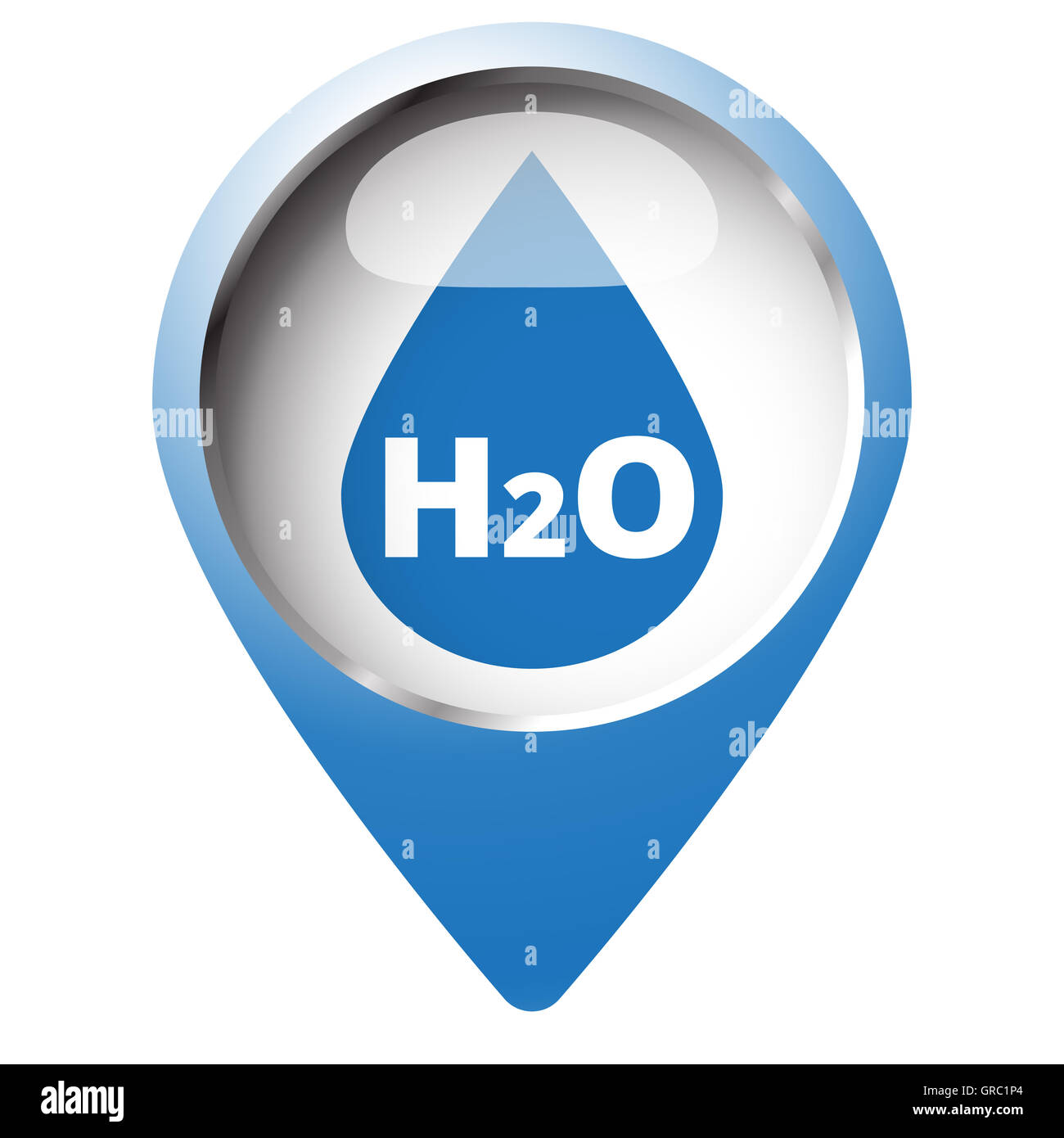 Map pin symbol with Water icon. Blue symbol on white background Stock ...