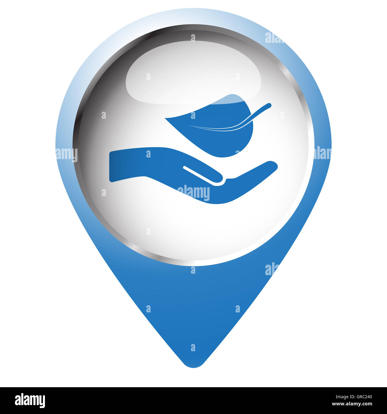 Leaf in hand blue Cut Out Stock Images & Pictures - Alamy