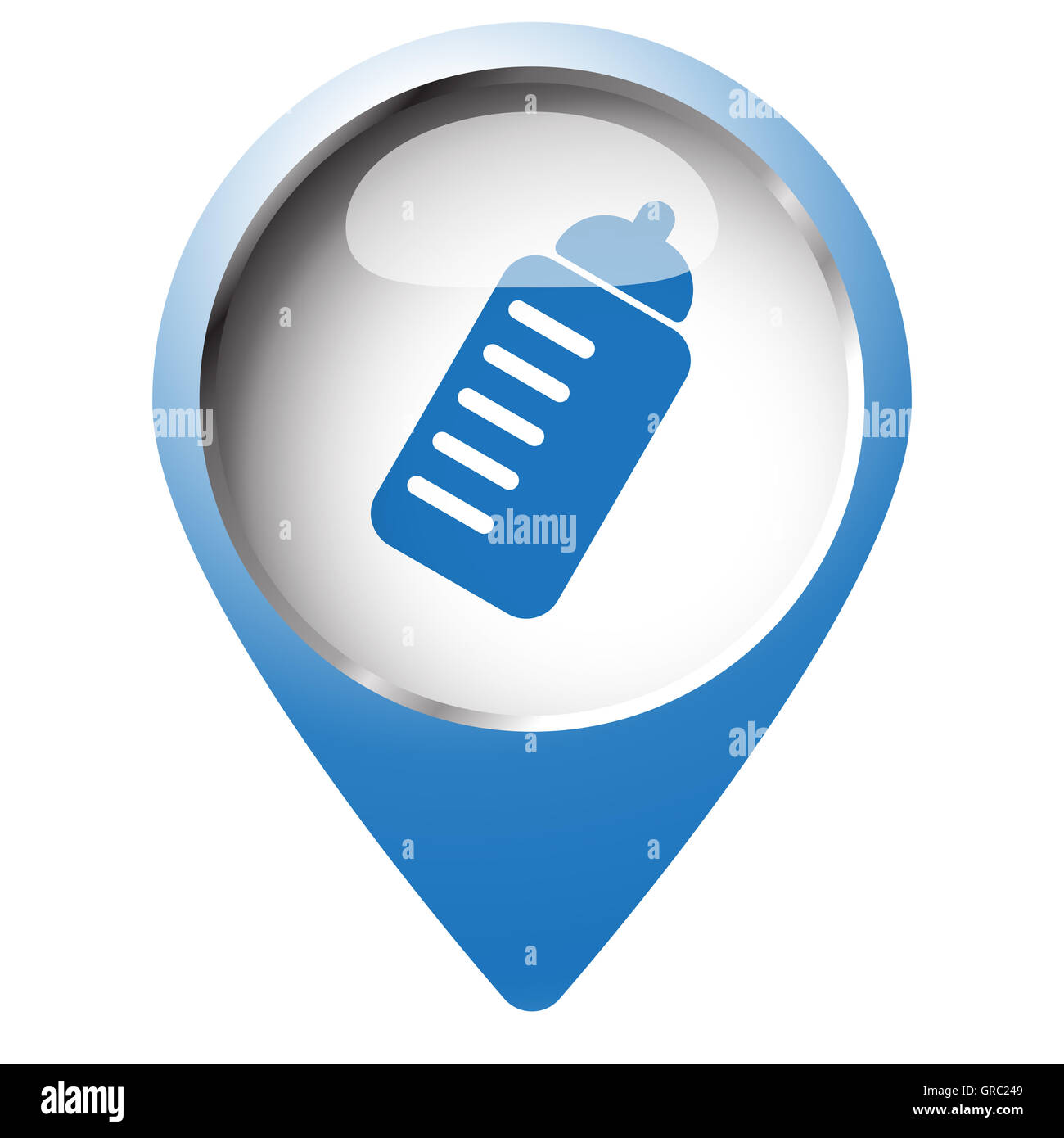 Map pin symbol with Sport Drink icon. Blue symbol on white background ...
