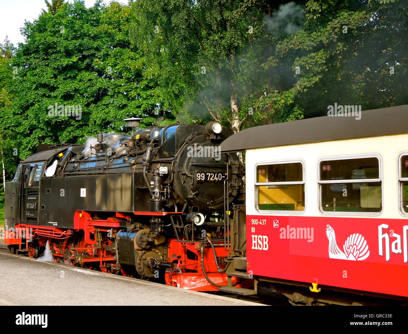 Narrow Gauge Steam Train Leaving Drei Annen Hohne Harz Mountains Stock ...