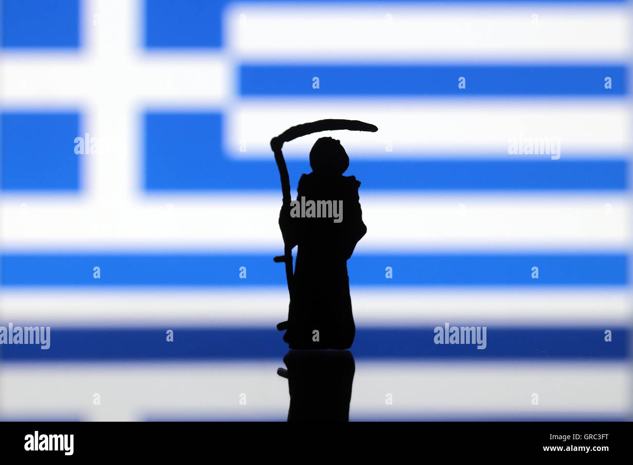 Grim Reaper With Greek Flag Stock Photo - Alamy