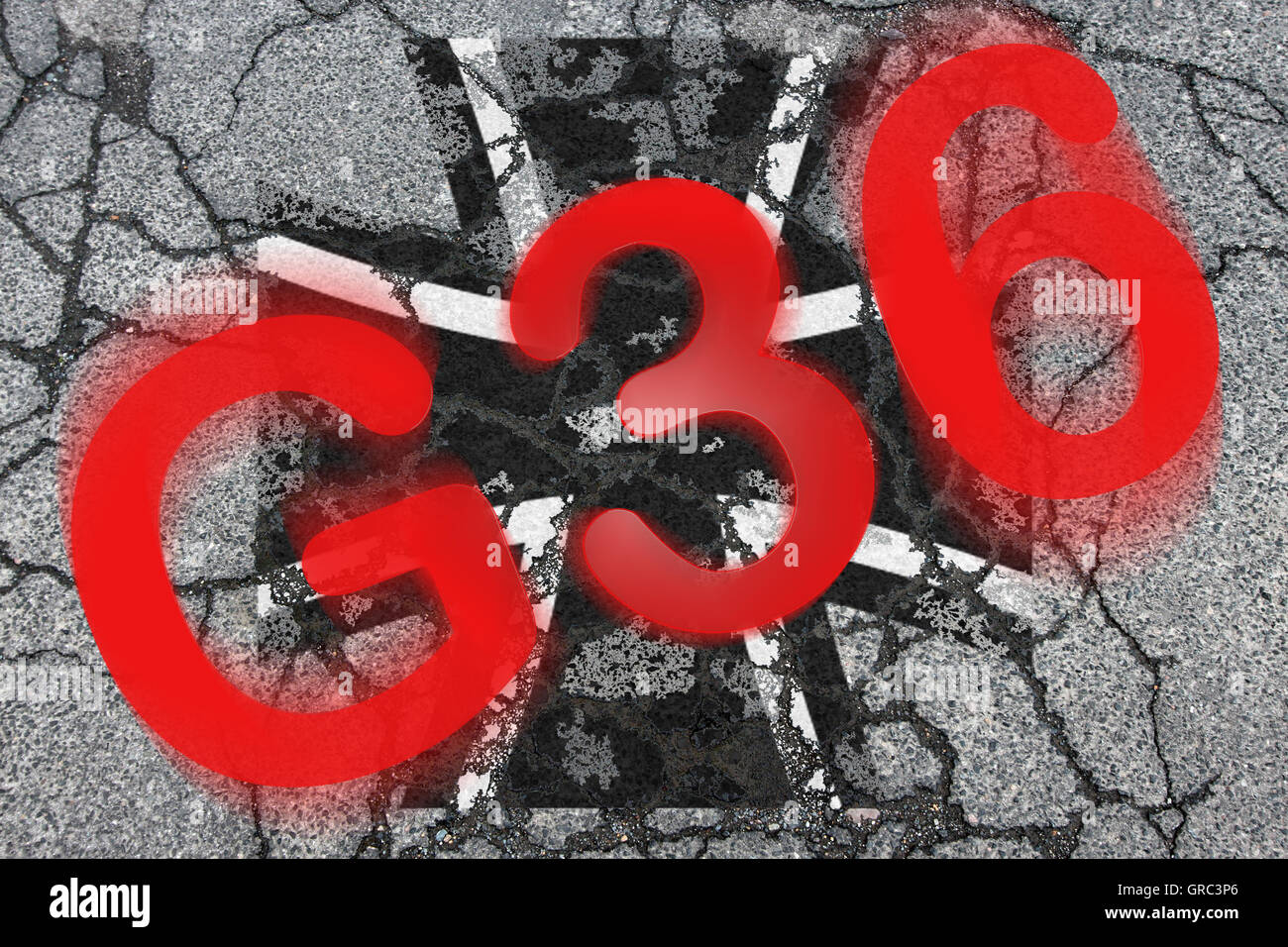 Eroding Bundeswehr Sign With Machine Gun Mark G36 Stock Photo - Alamy