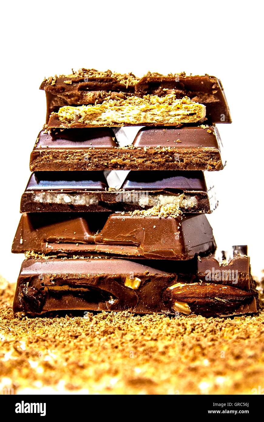 Close up chocolate pieces hi-res stock photography and images - Alamy