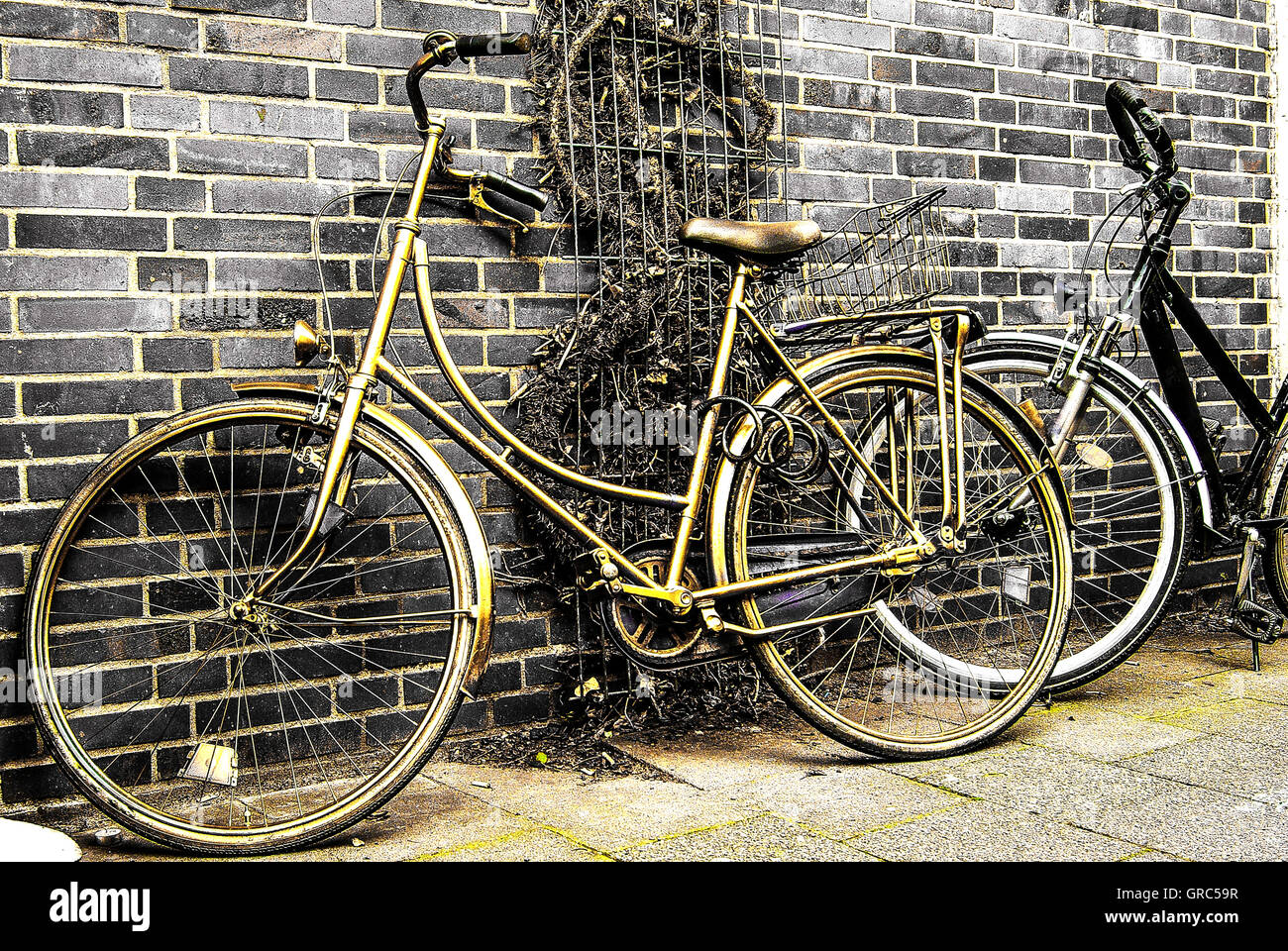 The Golden Bicycle Stock Photo - Alamy