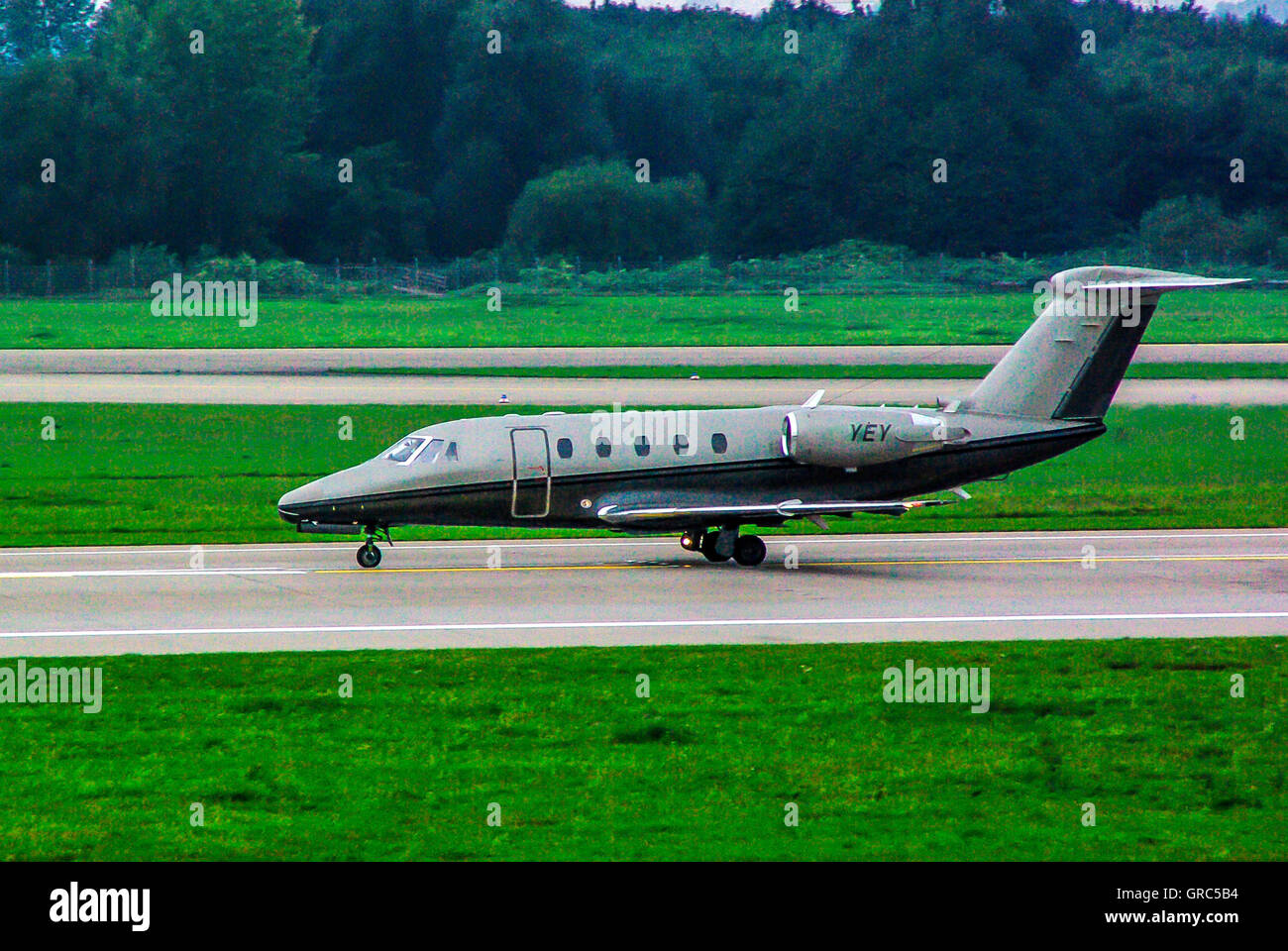 Jet Plane At The Airport Stock Photo - Alamy
