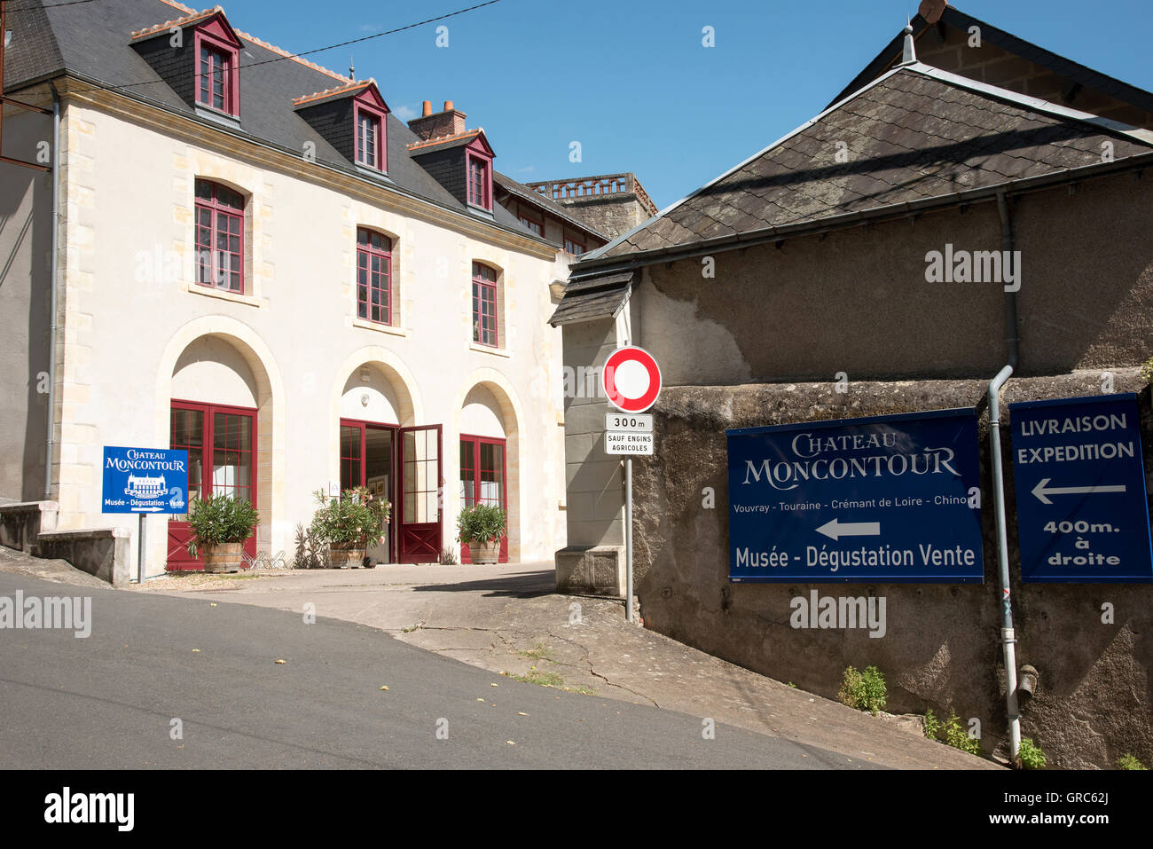Vouvray Loire Valley region France - The entrance to Chateau Moncontour ...