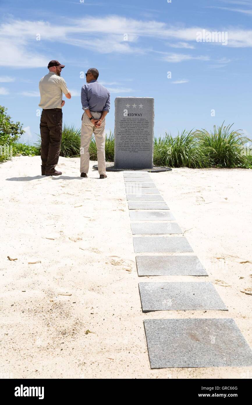 U.S President Barack Obama is given a tour of Turtle Beach by Marine ...
