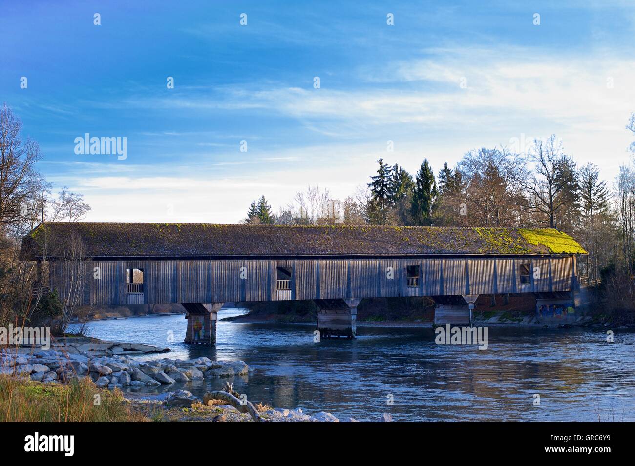 Bridge Across A River Stock Photo - Alamy