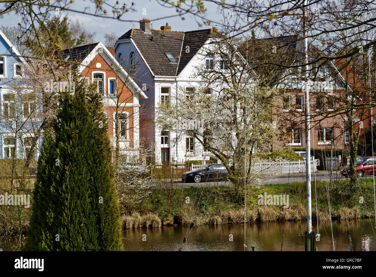 View Over The Emden City Moat Stock Photo - Alamy