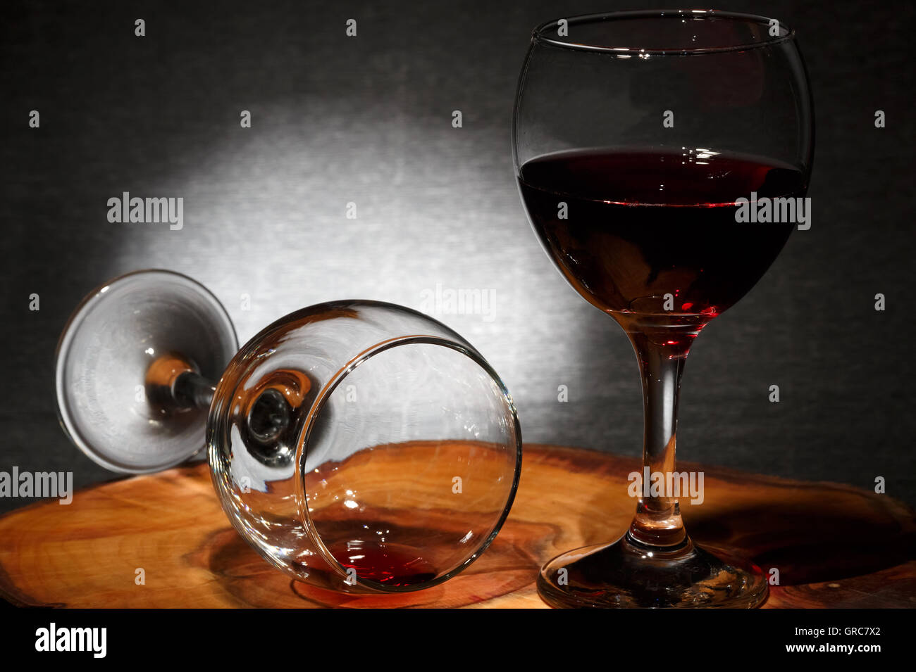 Red Wine In Glass Stock Photo - Alamy