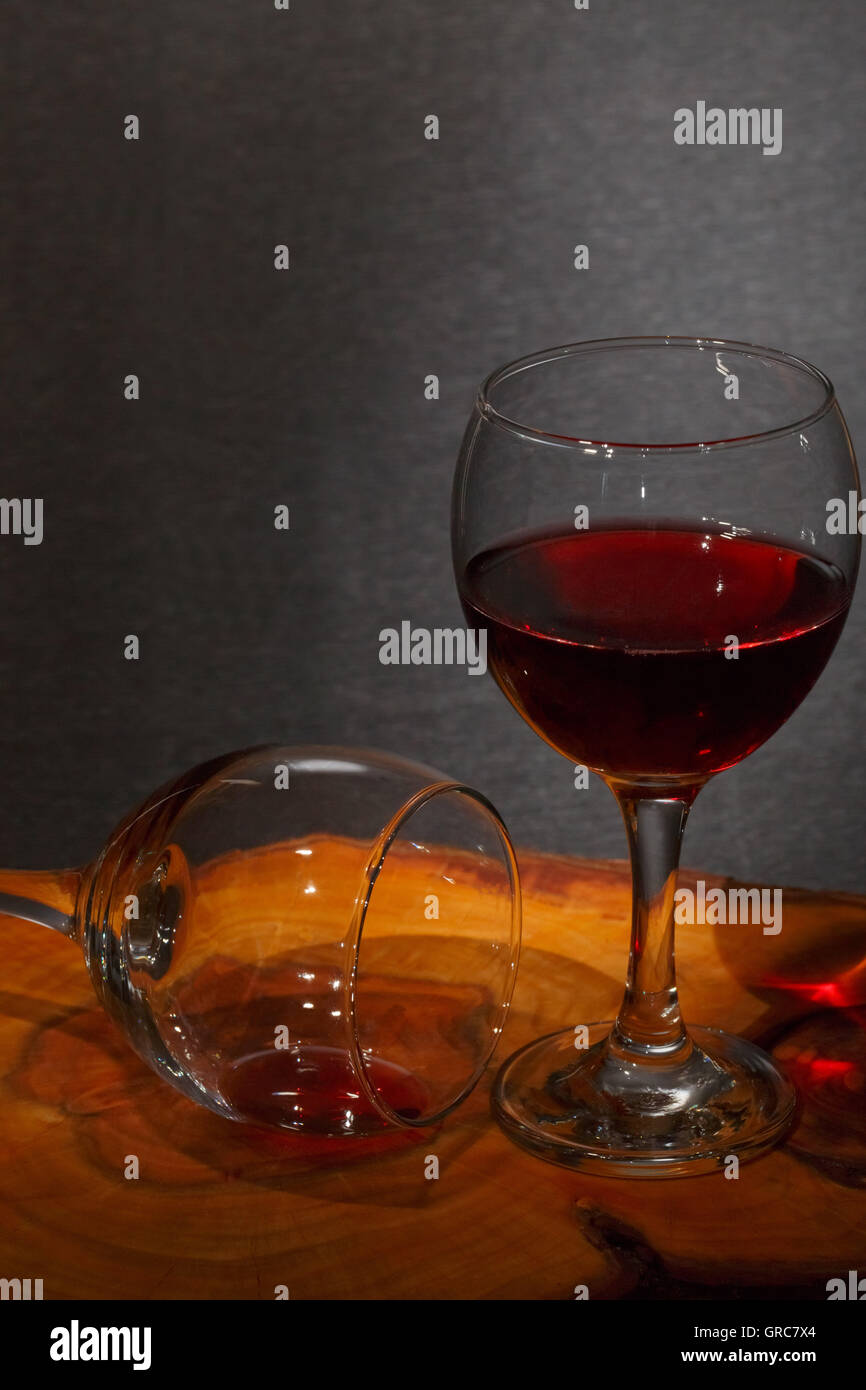 Red Wine In Glass Stock Photo - Alamy