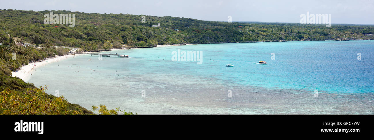 The panoramic view of Easo village beach on Lifou island (New Caledonia ...